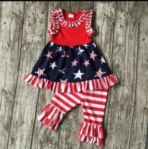 Matching Sets | Boutique Patriotic Tunic Dress Girls Outfit Set | Poshmark